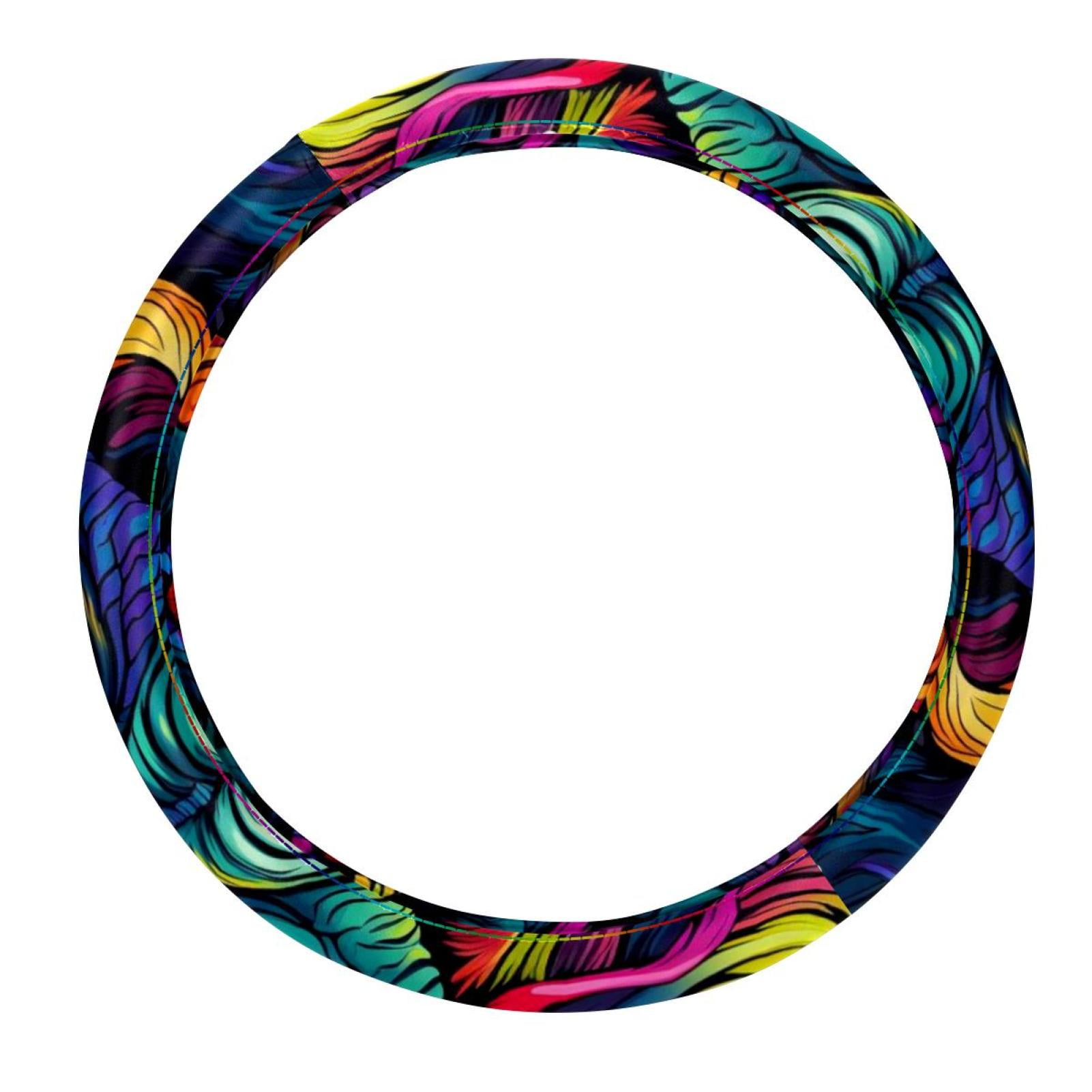 Monkey Printed 14.5 Inch PVC Leather Car Wheel Covers Steering Wheel ...