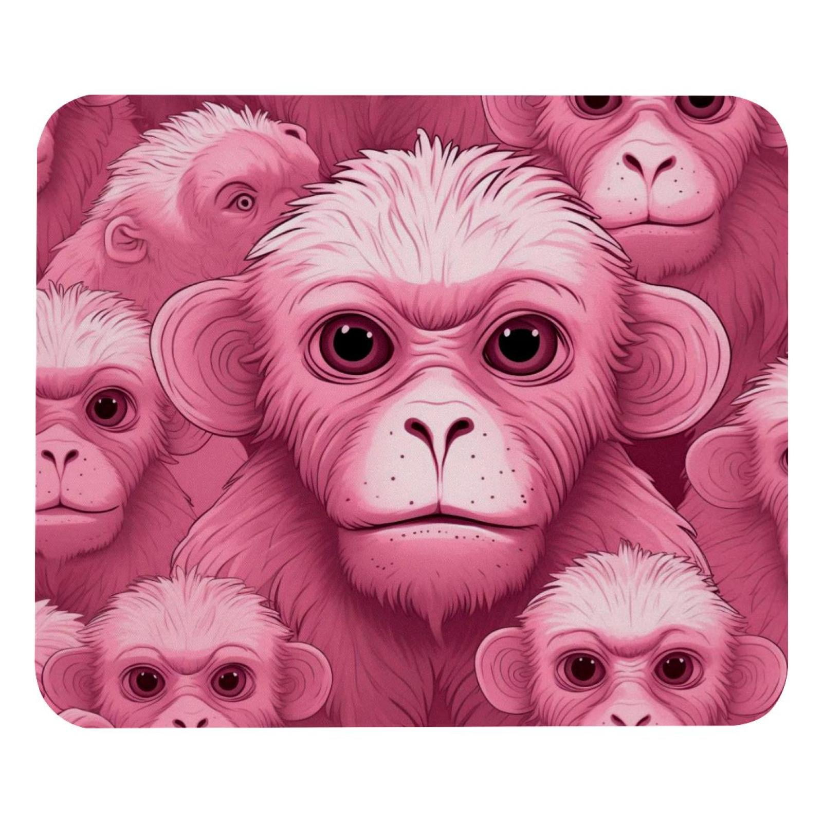 Monkey Printed Gaming Mousepad Desk Pad, Square 8.3x9.8 Inch Non-Slip ...