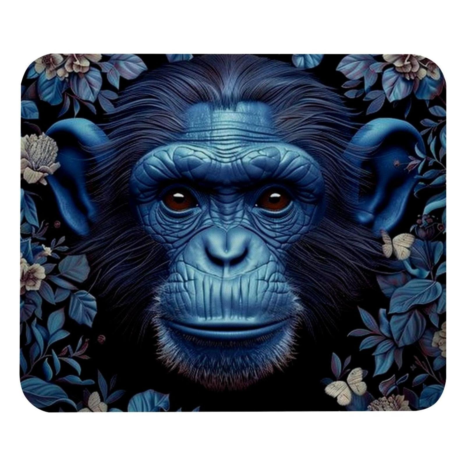Monkey Printed Square Desk Mat Gaming Mouse Pad with Non-Slip Rubber ...