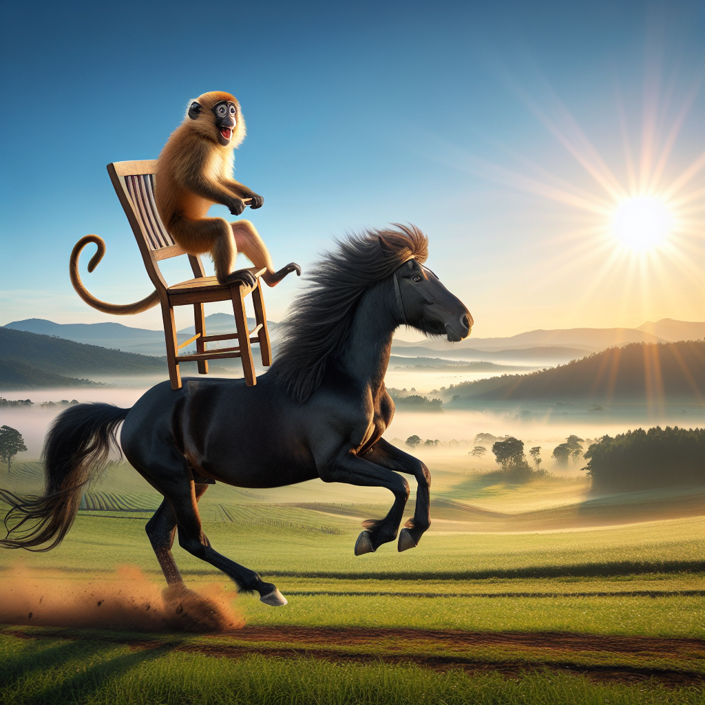 Monkey Riding Horse with Chair Toy Educational Game Children's Gift ...