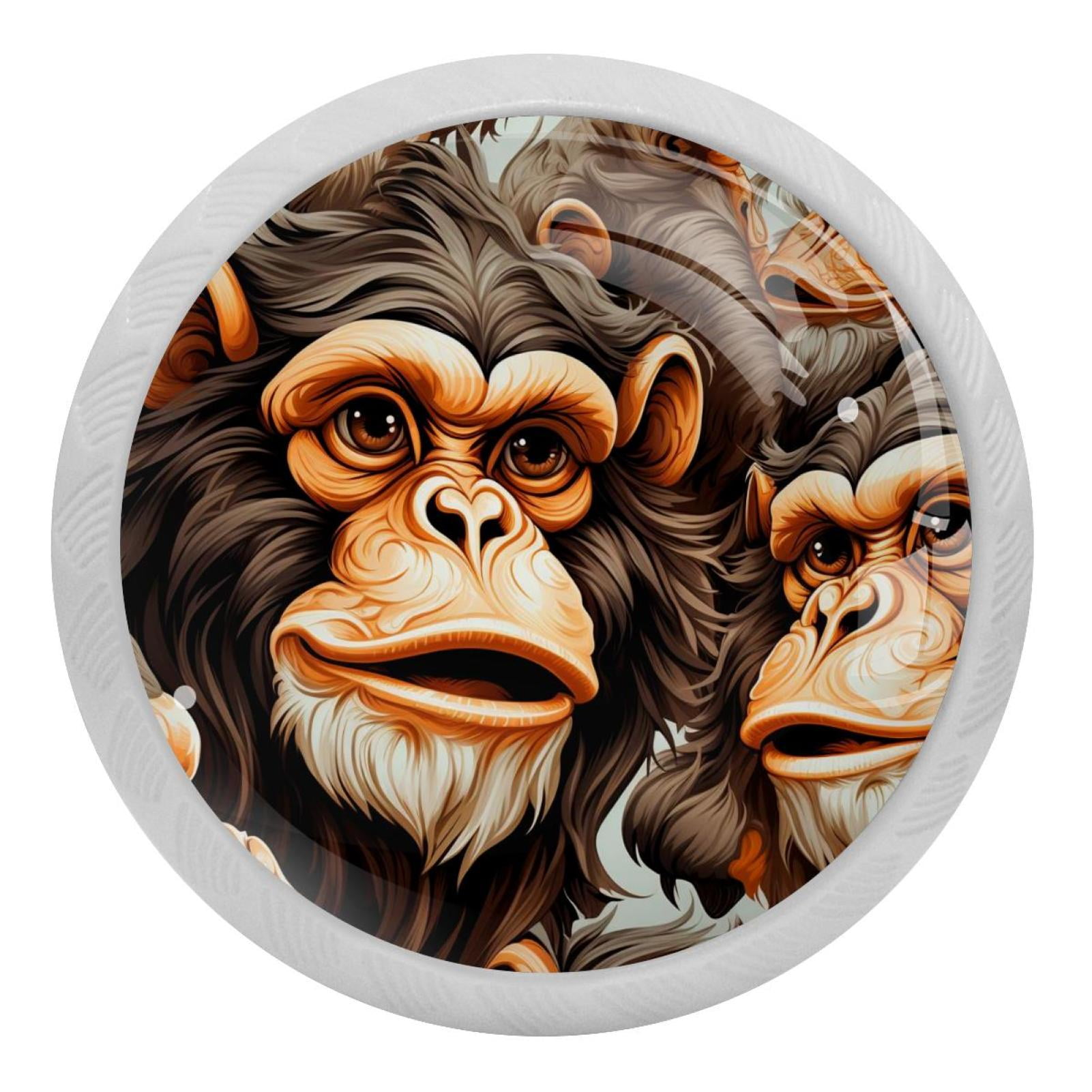 Monkey Round Glow-in-the-Dark Door Knobs 4-Pack with Screws ...