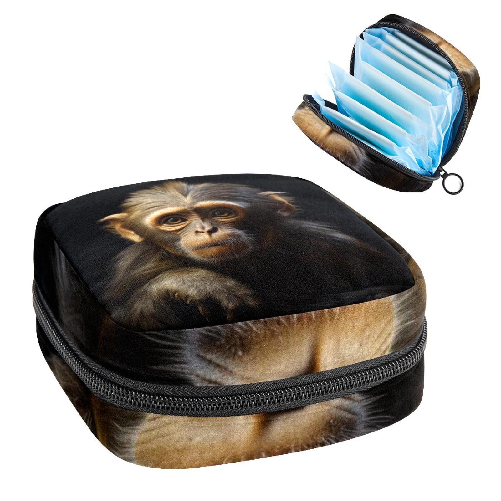 Monkey Sanitary Napkin Pouch Period Bag Small Travel Bag for Men Cute ...