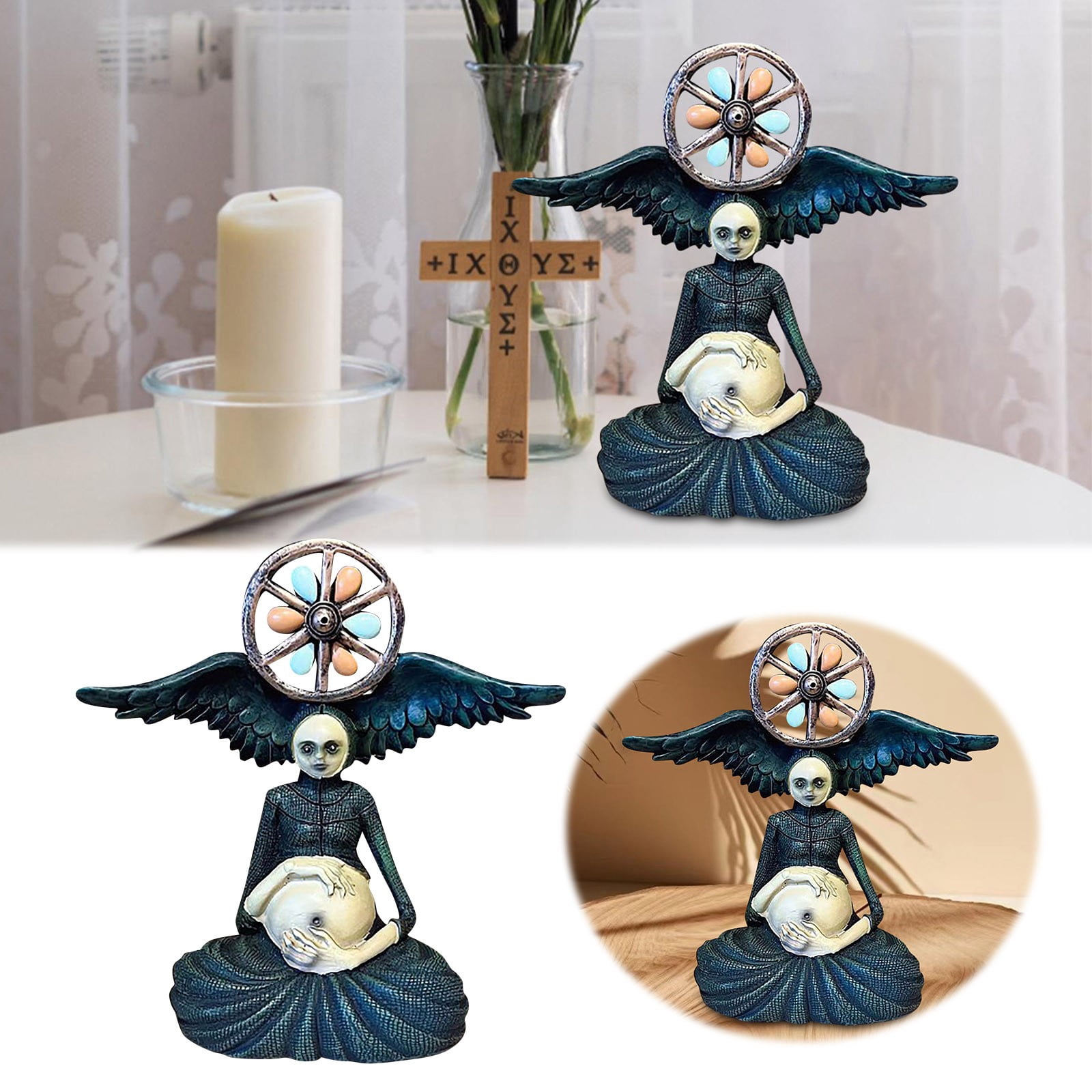 Monkey Sculpture Seagull Statue Jasmine Christmas Ornament Garden ...