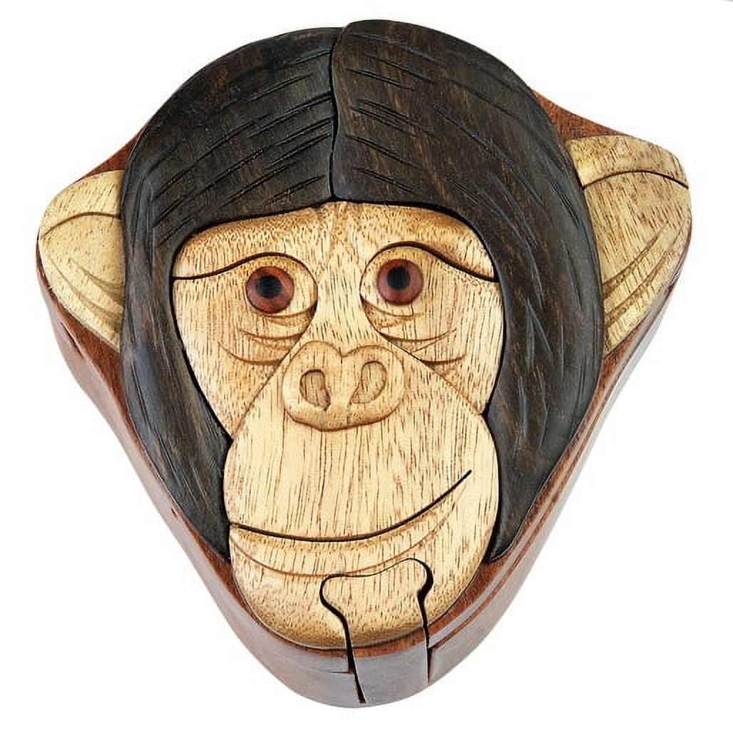 Monkey - Secret Wooden Puzzle Box - Walmart.com