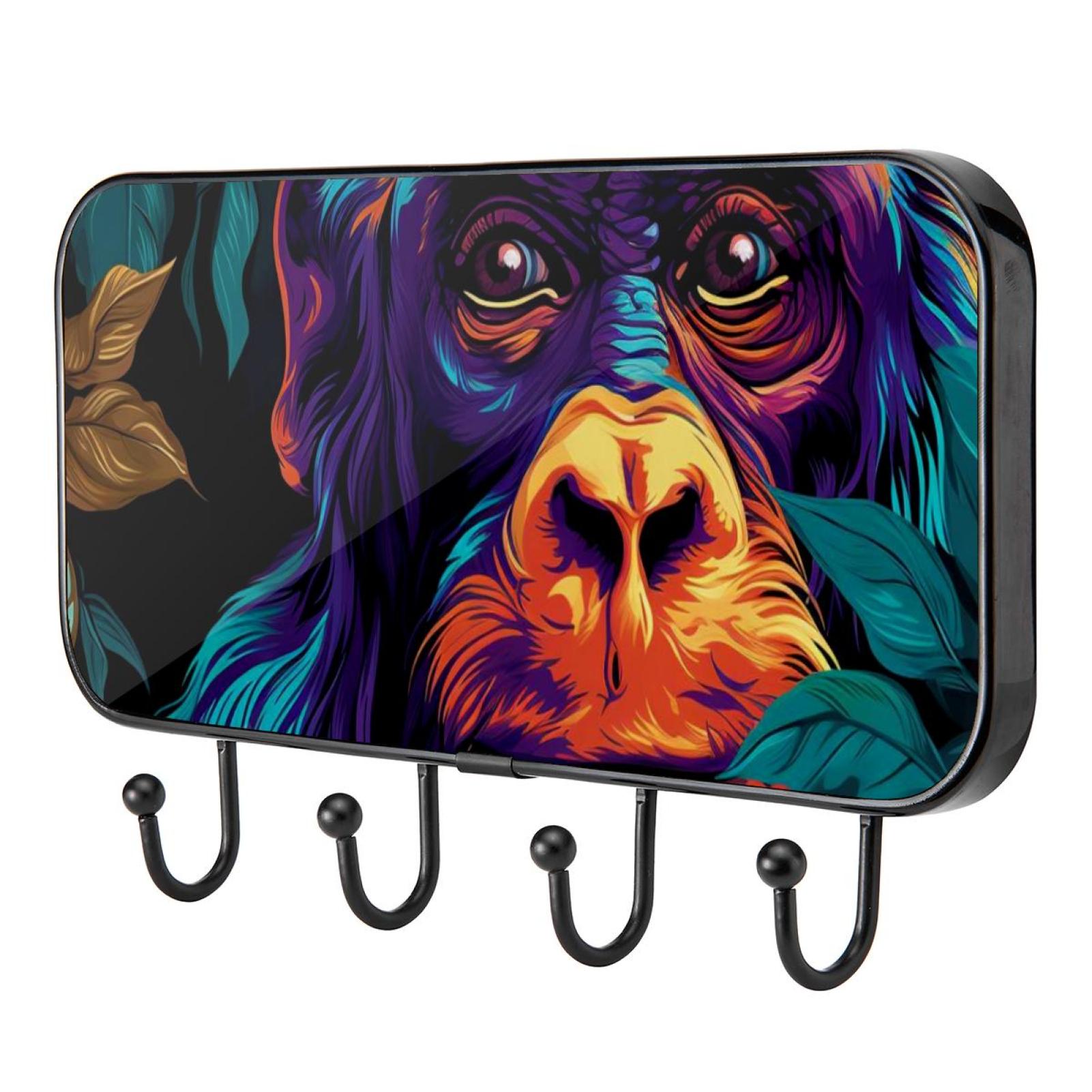 Monkey Self Adhesive Towel Coat Wood Iron Hooks for Home Keys Door Outdoor Home Improvement ...