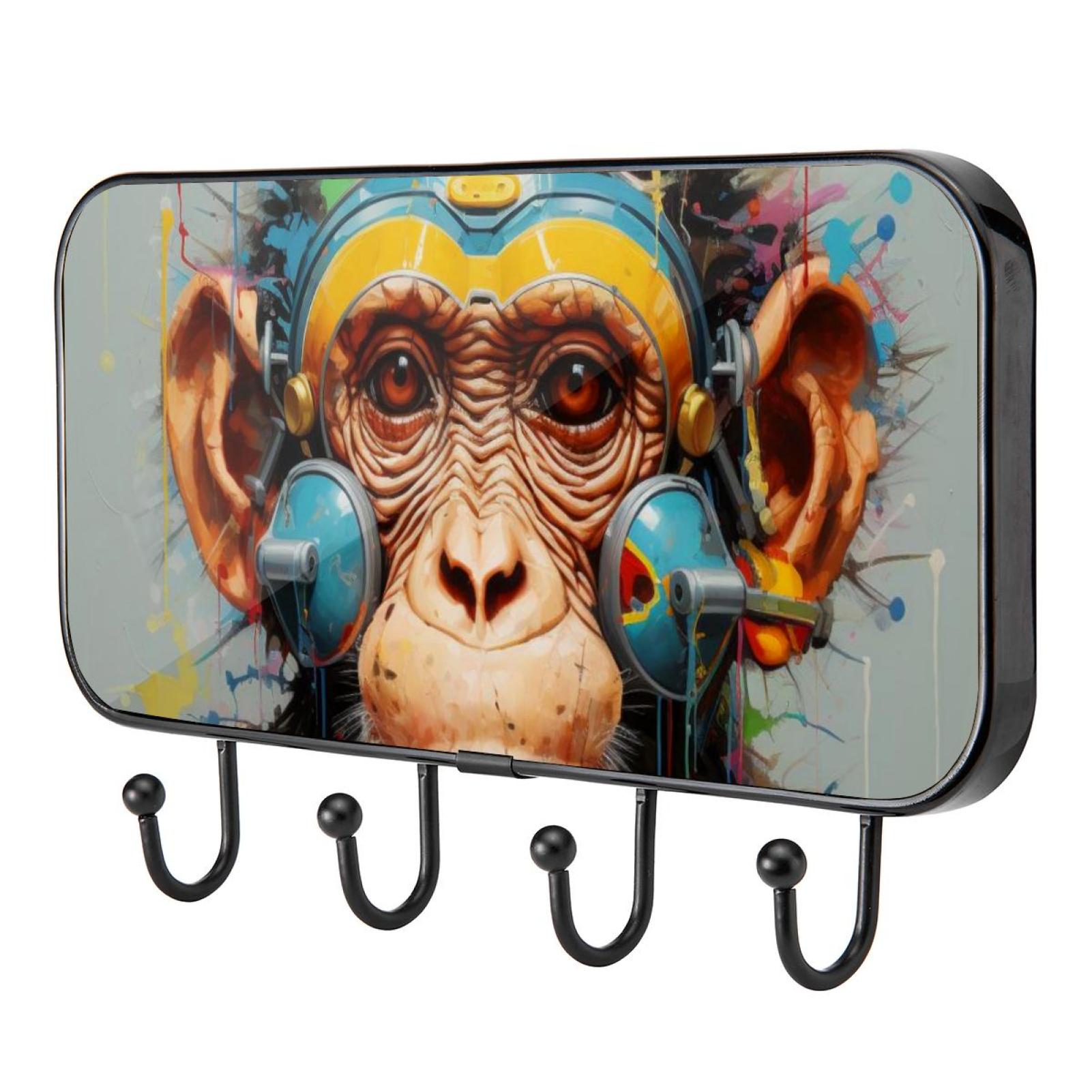 Monkey Self Adhesive Towel Coat Wood Iron Hooks for Home Keys Door ...