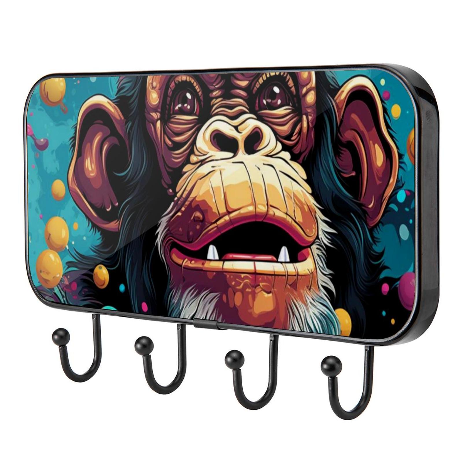 Monkey Self Adhesive Towel Coat Wood Iron Hooks for Home Keys Door ...