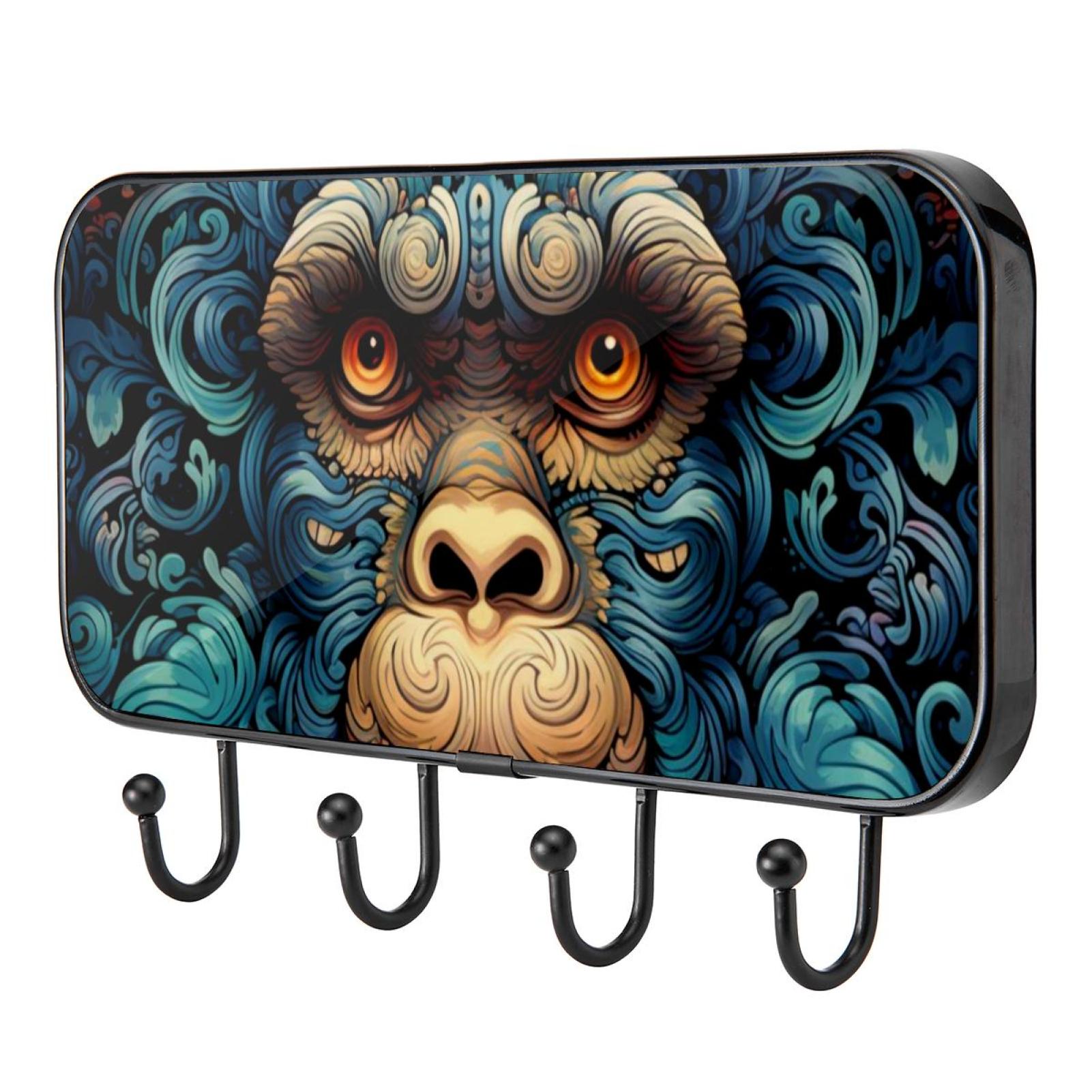 Monkey Self Adhesive Towel Coat Wood Iron Hooks for Home Keys Door ...