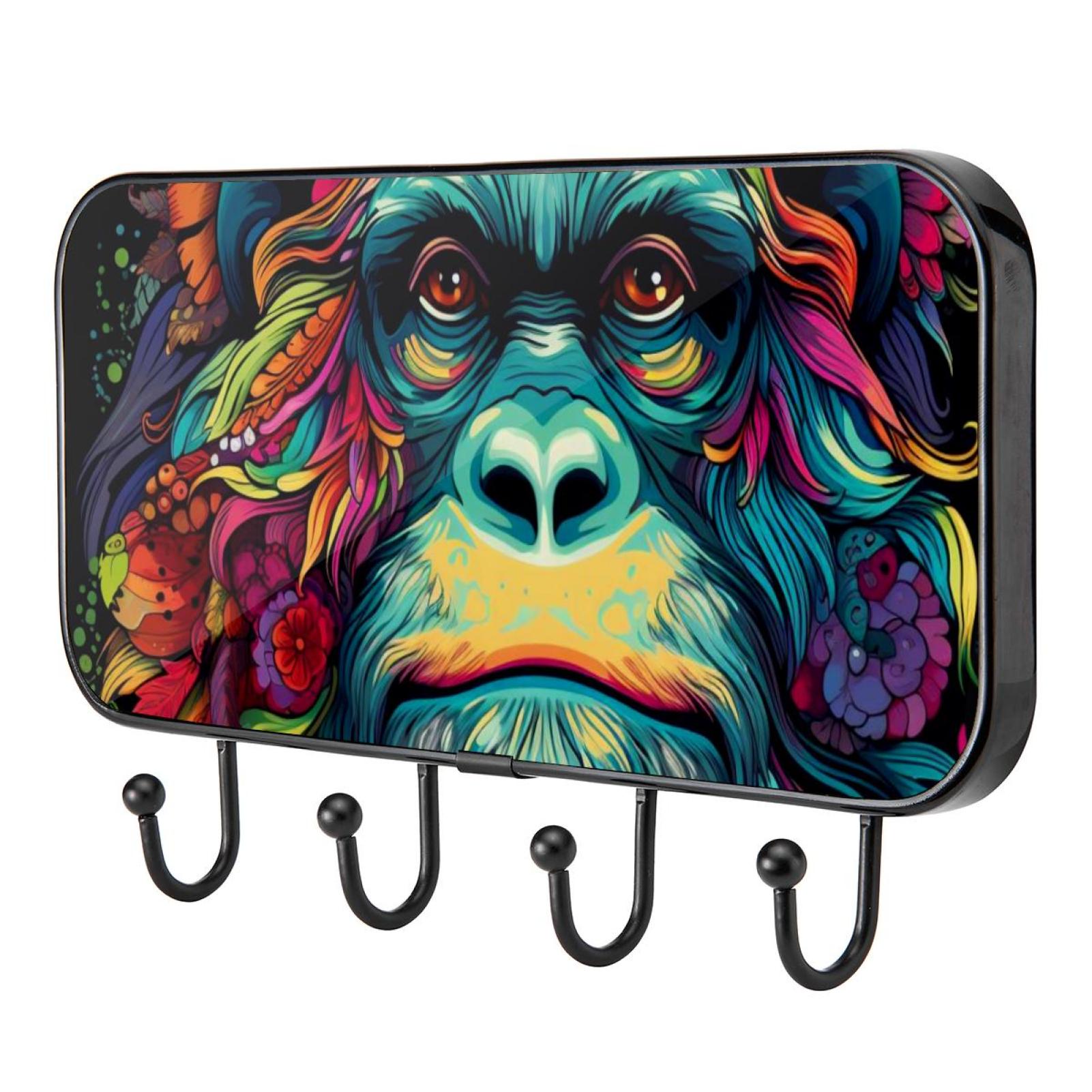 Monkey Self Adhesive Towel Coat Wood Iron Hooks for Home Keys Door ...