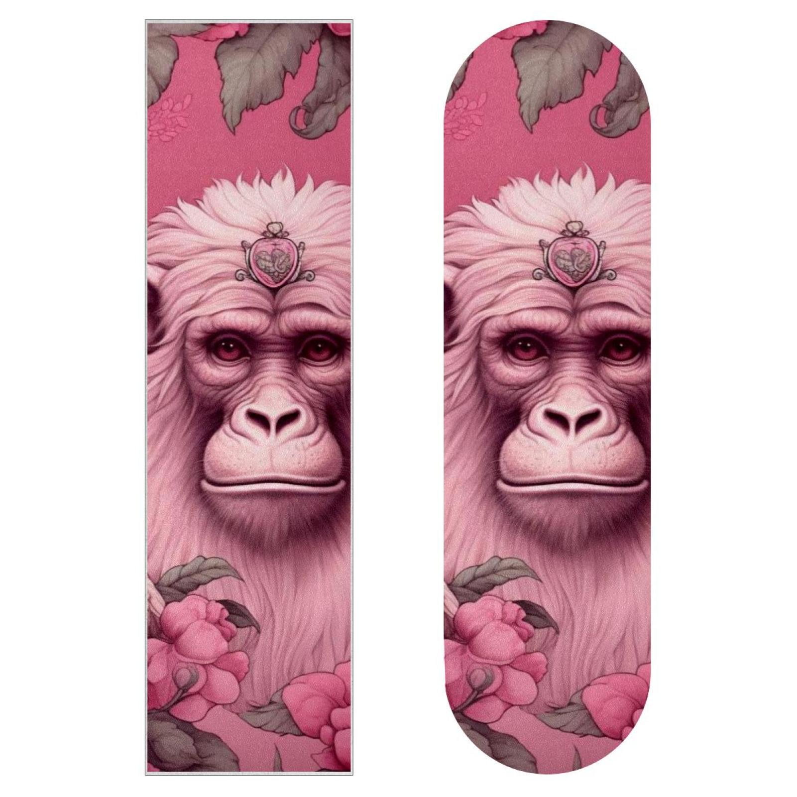 Monkey Skateboard Grip Tape Stickers - Pack of Two, Emery Surface PVC ...