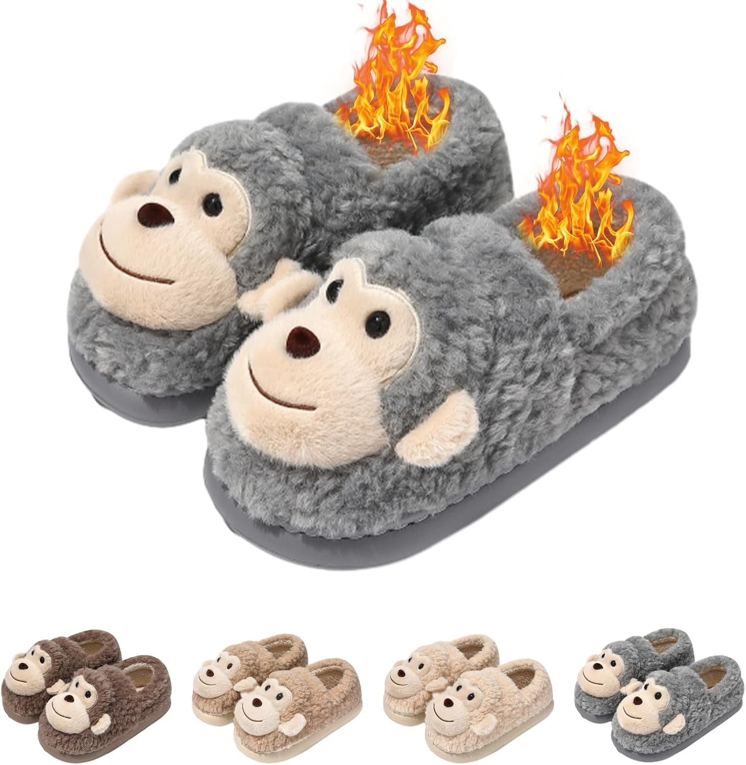 Monkey Slippers, Monkey Slippers Men, Monkey Slippers Cute, Animal Slippers Adult, Winter ...