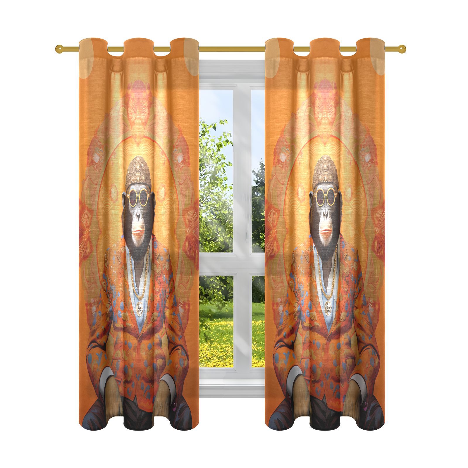 Monkey Spots Suit Blackout Curtains Patio Door Curtains Window ...