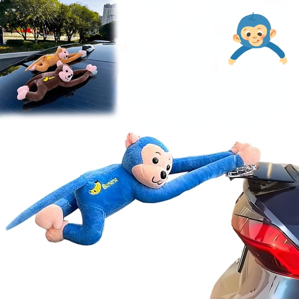 Monkey Squad, Tail-Wind Monkey for Cars, Adorable Hanging Wind-Braving Monkey Plush Animal Car ...