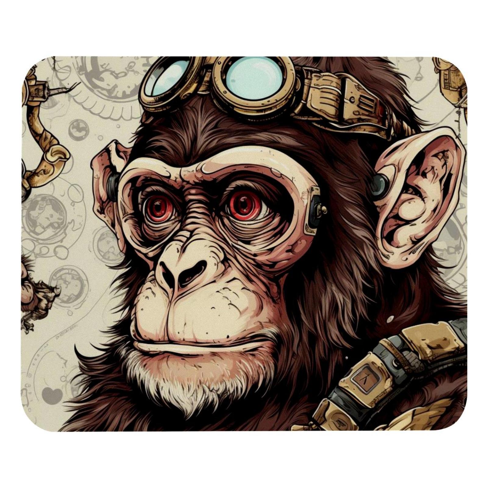 Monkey Square Desk Mat, 8.3x9.8 Inch, Non-Slip Rubber Bottom, Printed ...