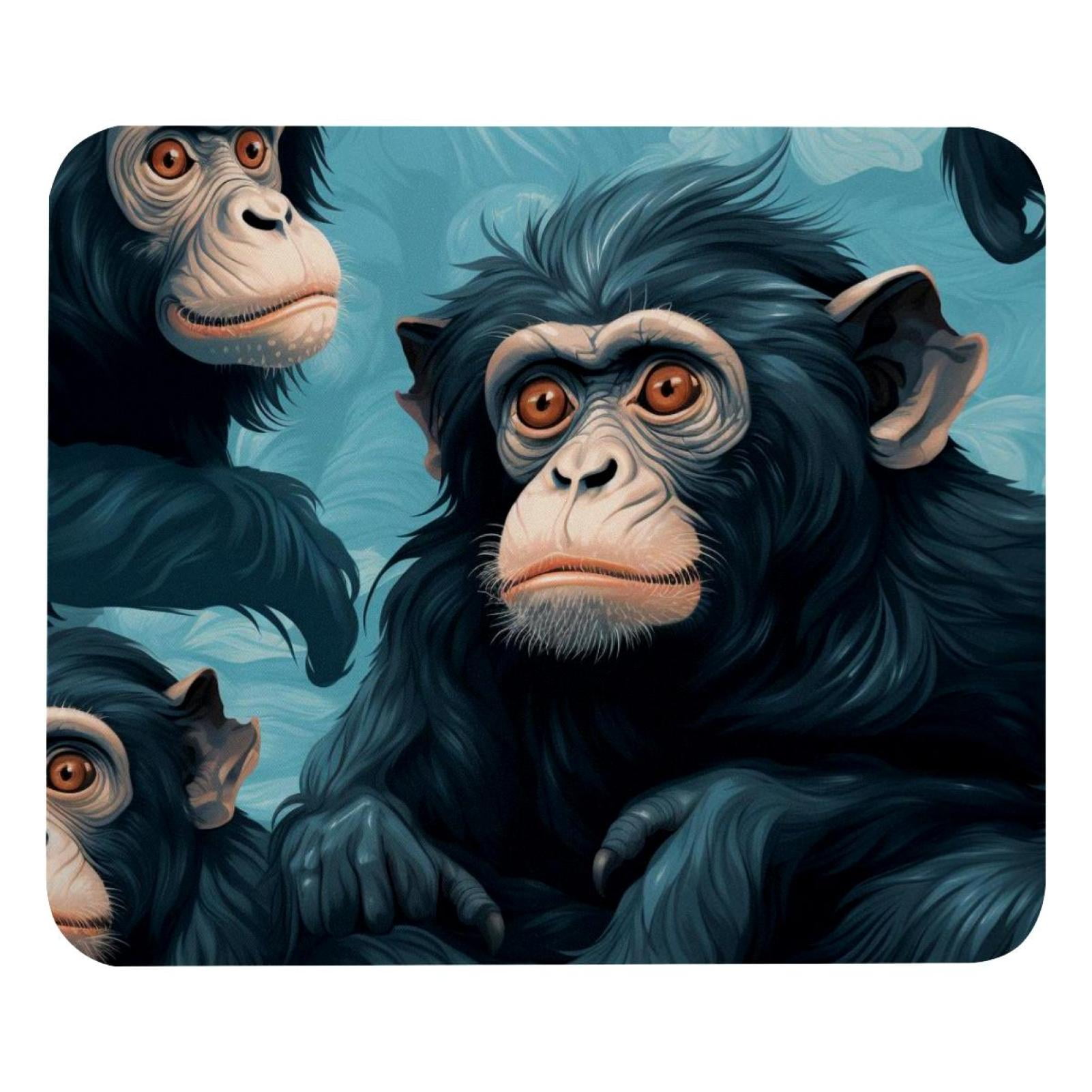 Monkey Square Non-Slip Rubber Bottom Printed Desk Mat Mousepad for ...