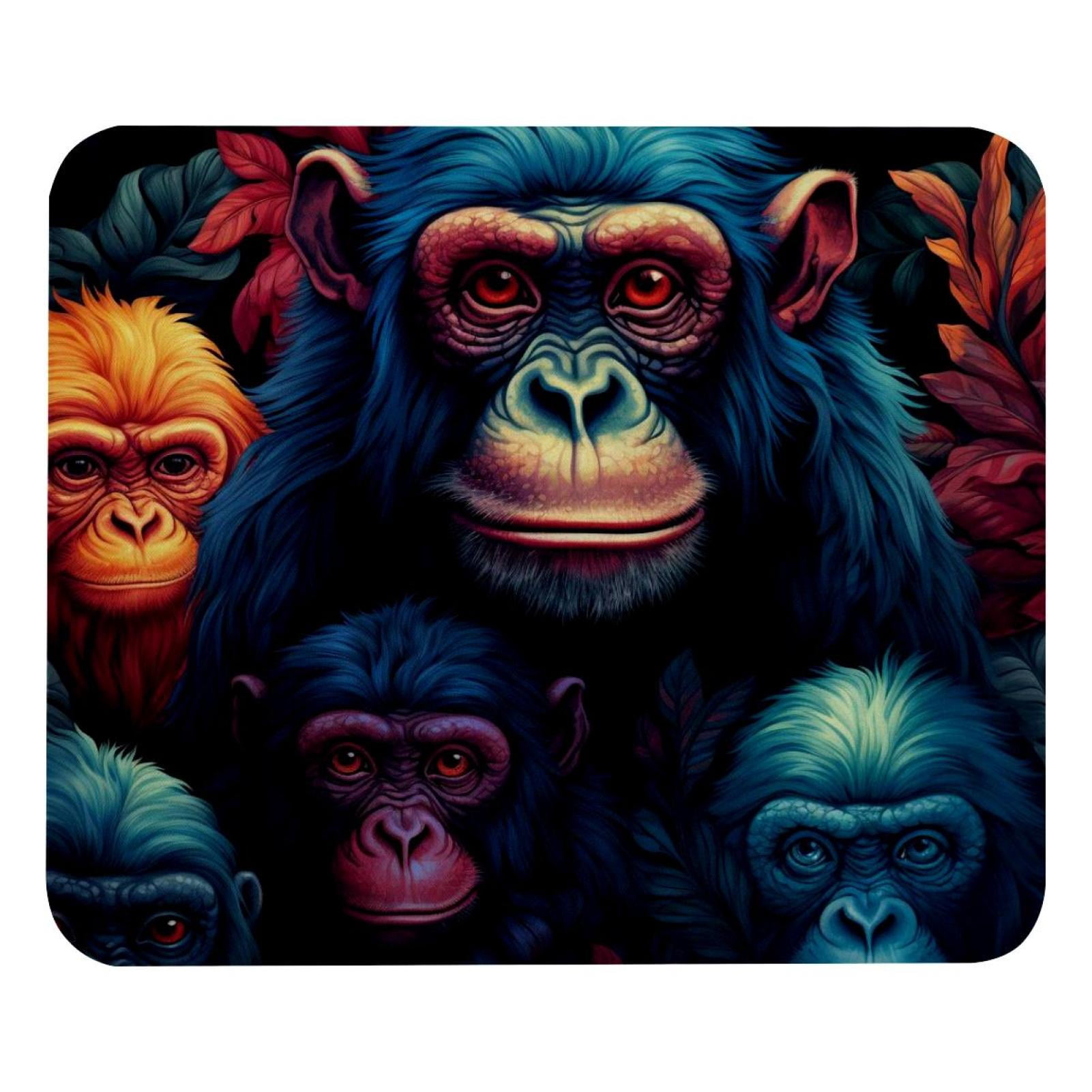 Monkey Square Printed Desk Mat Gaming Mouse Pad Non-Slip Rubber Bottom ...
