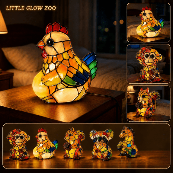 Monkey Stained Glass Night Light Figurine, Stained Glass Lamp, Night ...