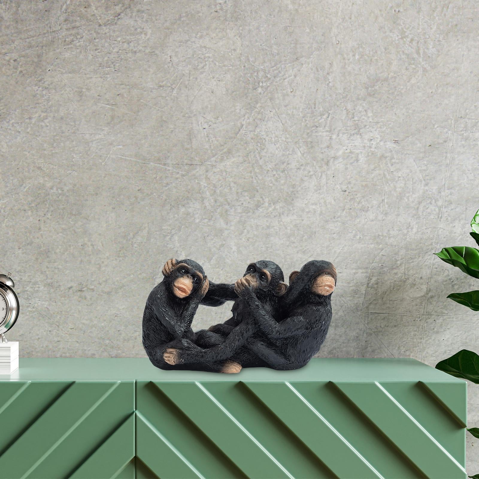Monkey Statue Animal Figure Handmade Resin Craft Abstract Three Little ...