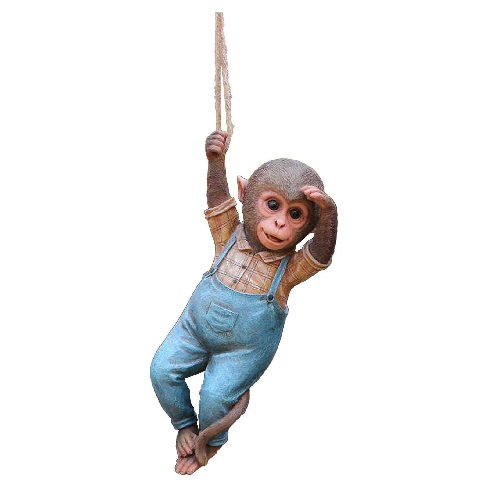Monkey Statue Garden Decoration, Resin Monkey Hanger - Walmart.com
