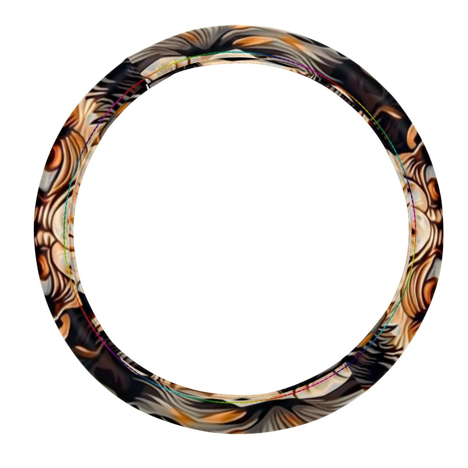 Monkey Stylish PVC Leather Steering Wheel Cover, 14.5 inch, Easy ...