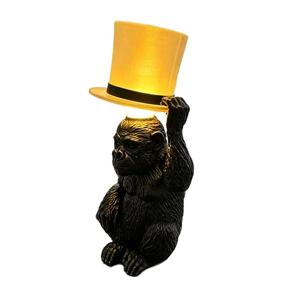 Monkey Table Lamp with Top Hats Desk Lamp Rechargeable Reading Light ...