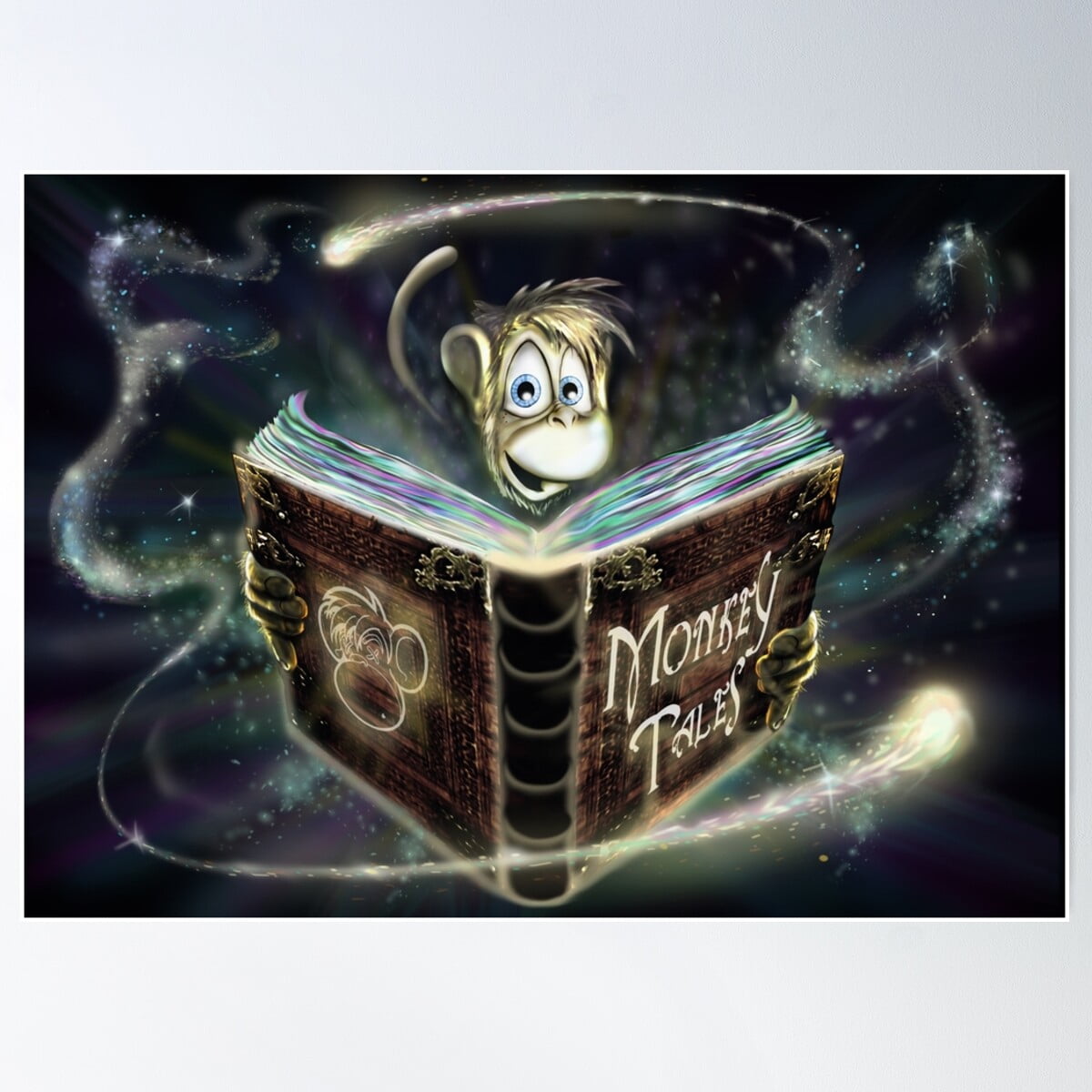 Monkey Tales Poster Wall Art, Modern Wall Decor For Living Room Bedroom, 24x36 UNFRAMED ...