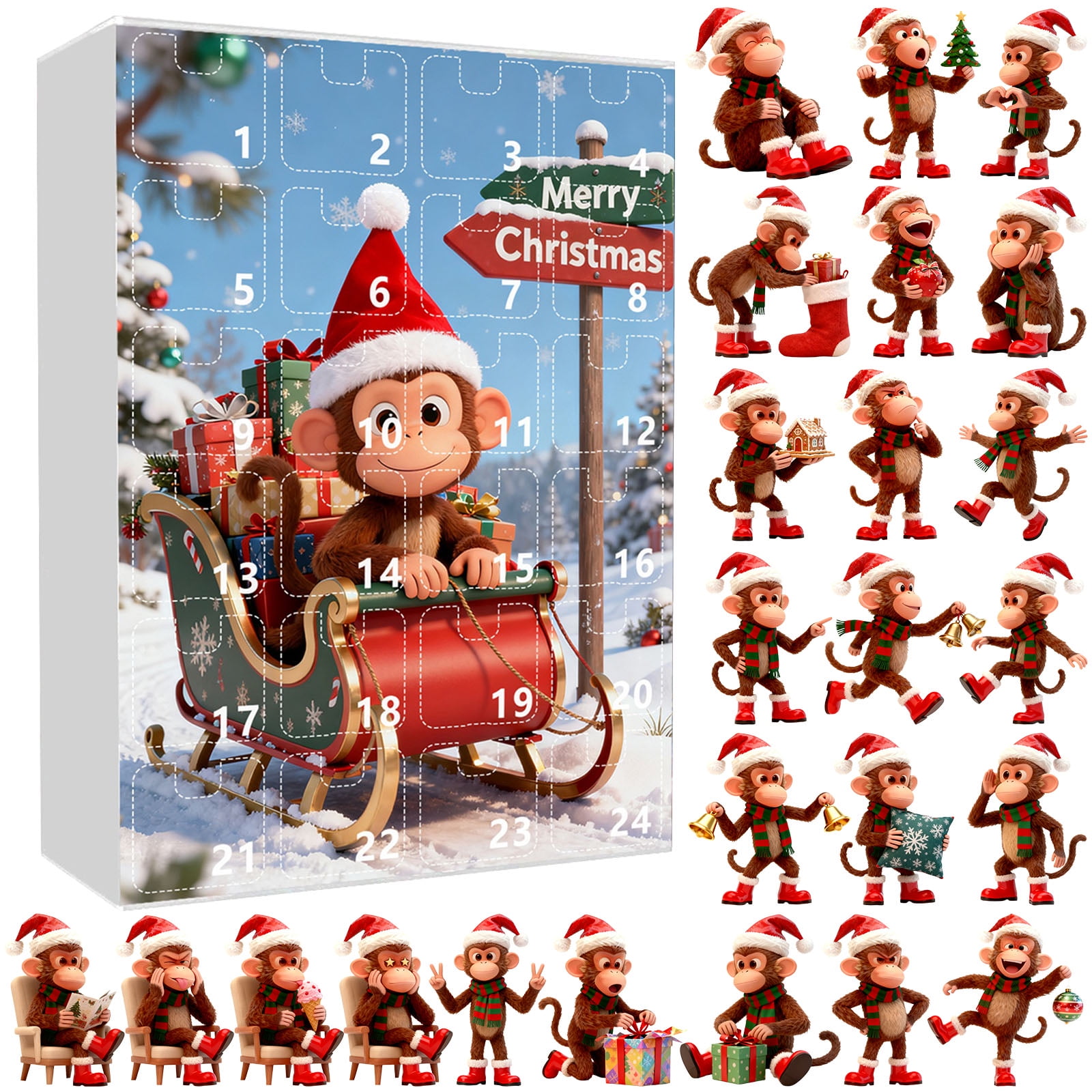 Monkey Toy Monkey Blind Box Monkey Christmas Advent Calendars Monkey ...