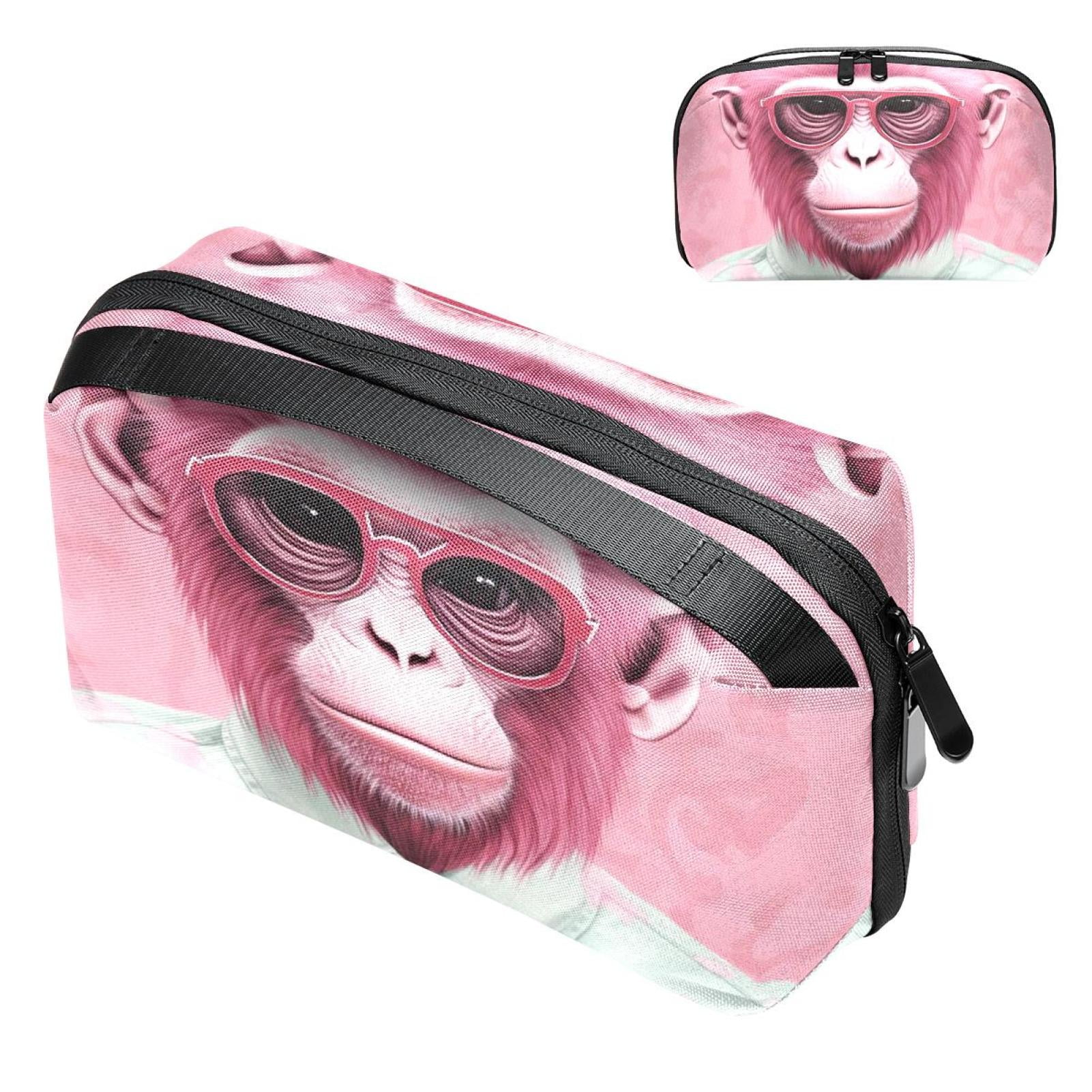 Monkey Travel Case USB Organizer Leather Cord Organizer Cable Clips ...