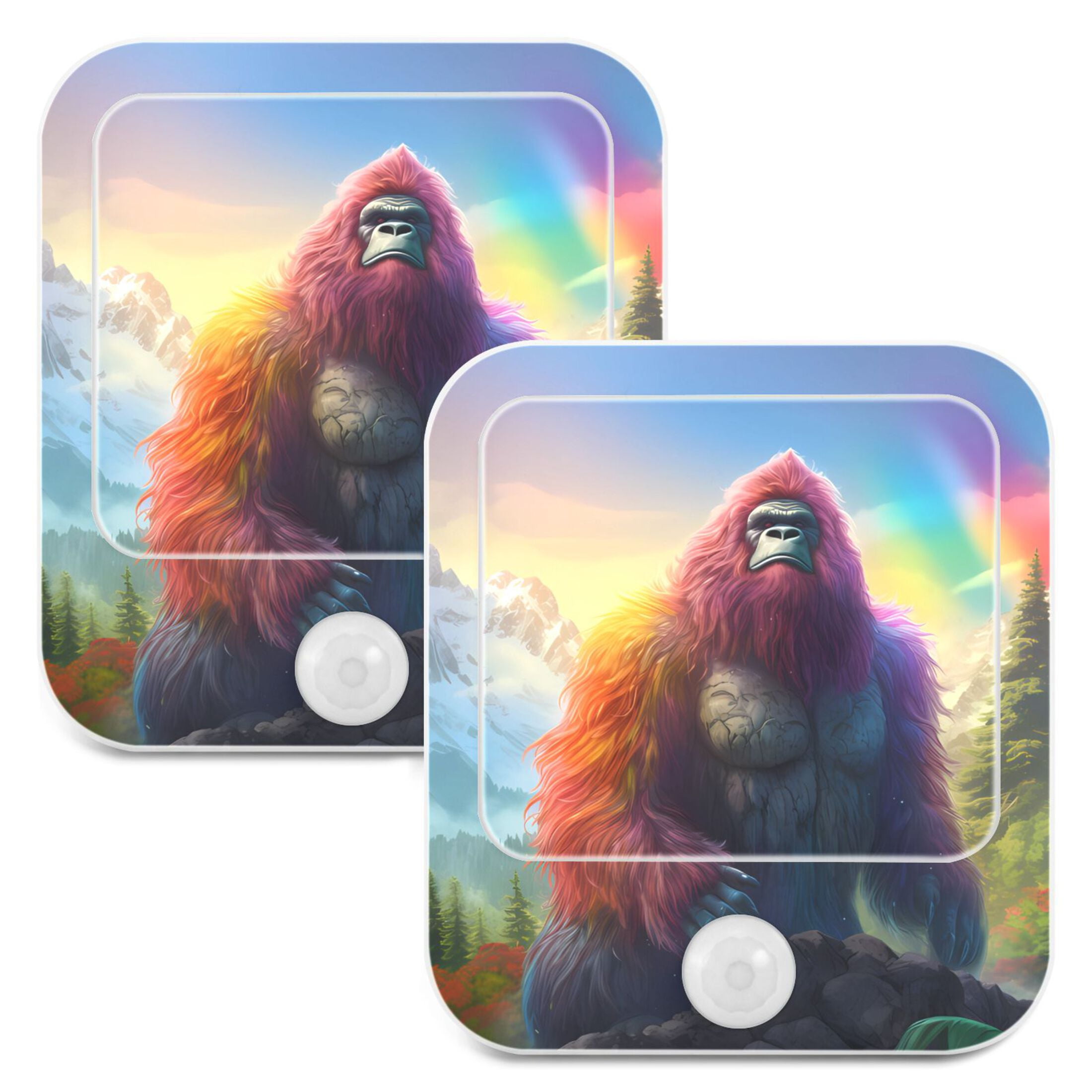 Monkey Trees and Rainbow Mountain Night Lights Plug into Wall LED with ...