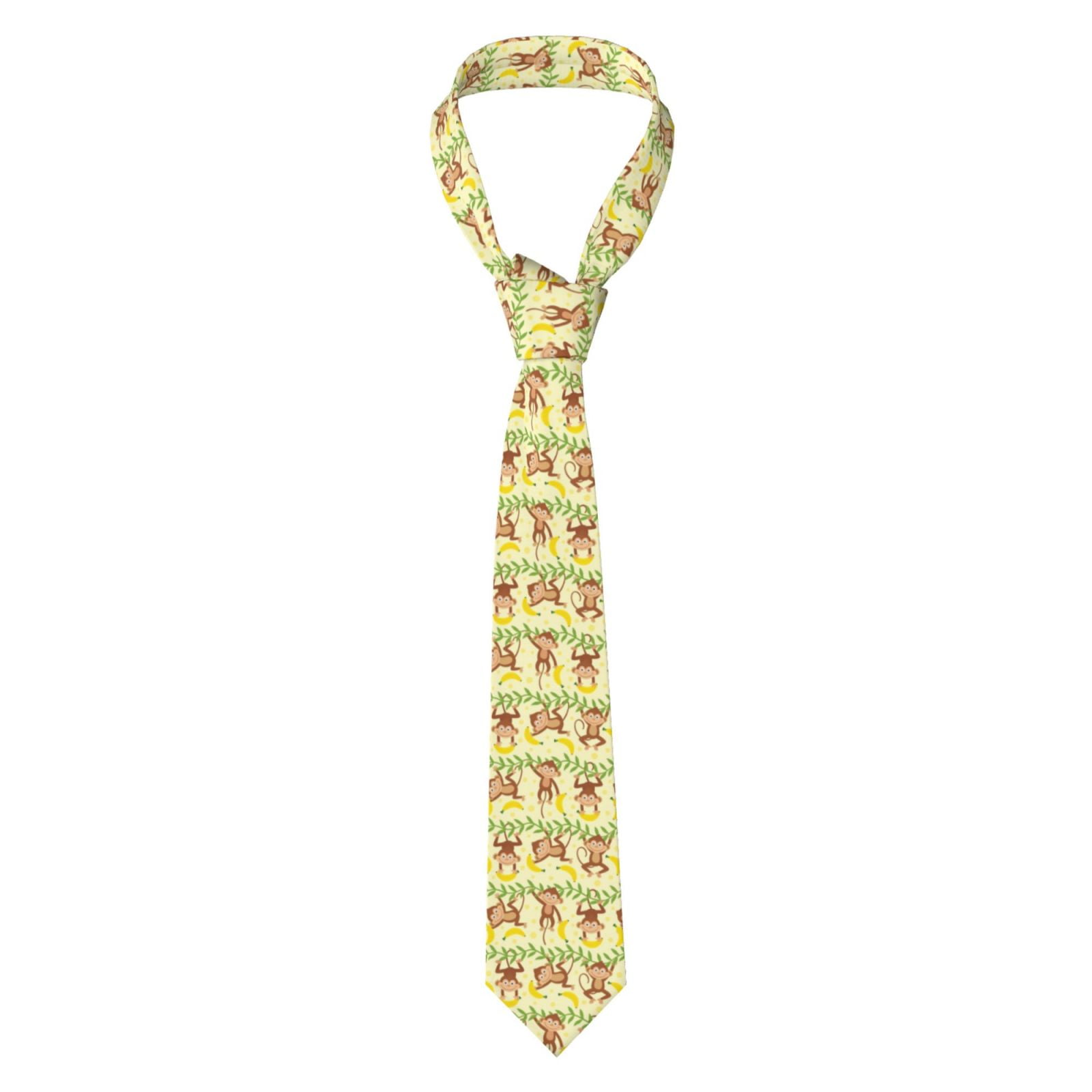 Monkey Tropical Banana Palm Trees Ties for Men Business Wedding Party Suit Fashion Neck Ties ...