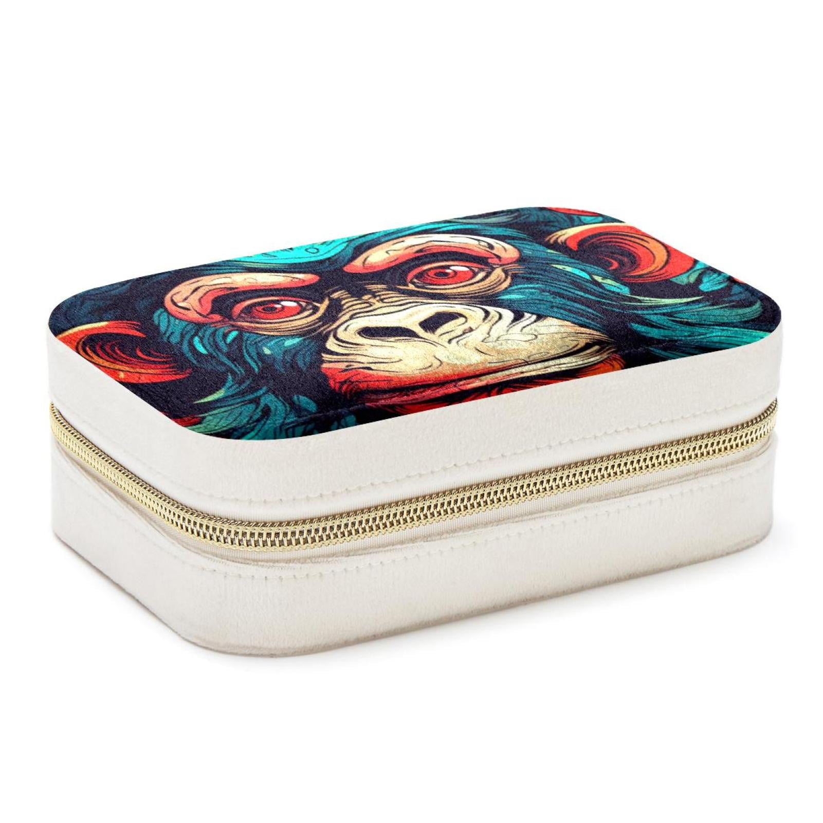 Monkey Velvet Portable Jewelry Box with Removable Compartment - Stylish ...