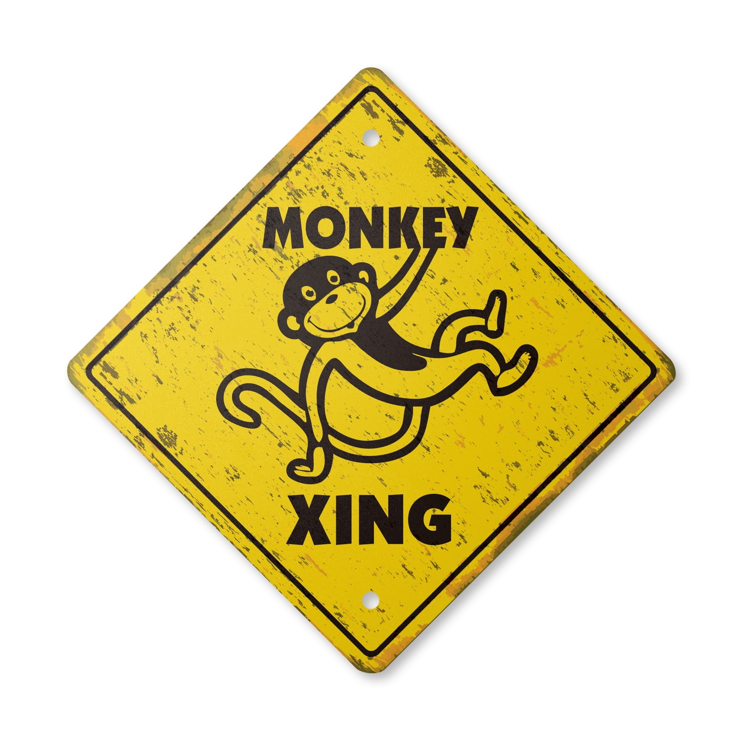 Monkey Vintage Crossing Sign Zone Xing | Indoor/Outdoor Plastic | 20 ...