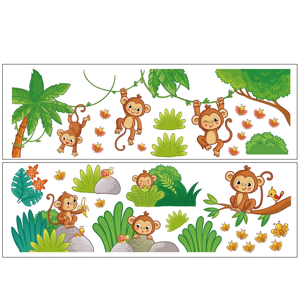 Monkey Wall Sticker Wallpaper Wall Decor Bedroom Decore Office Decore ...