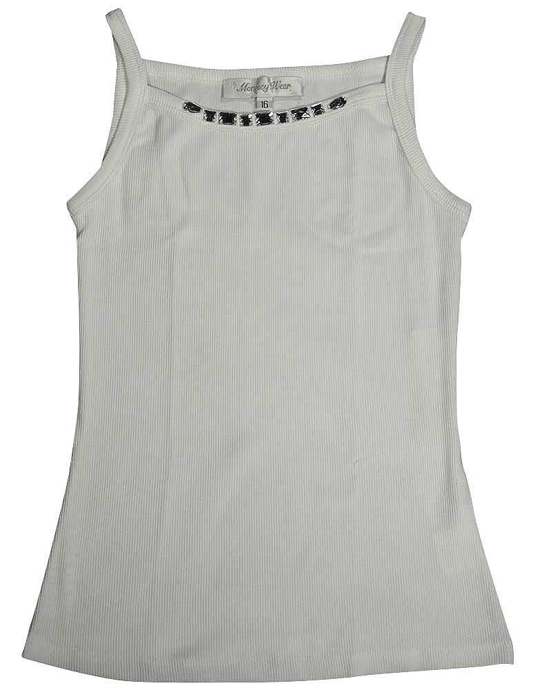 Monkey Wear - Big Girls' Ribbed Tank 12787-16 (WHITE) - Walmart.com