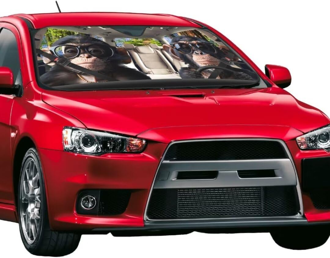 Monkey Windshield Sun Shade,Blocks Uv Rays Sun Protection For Car Truck ...