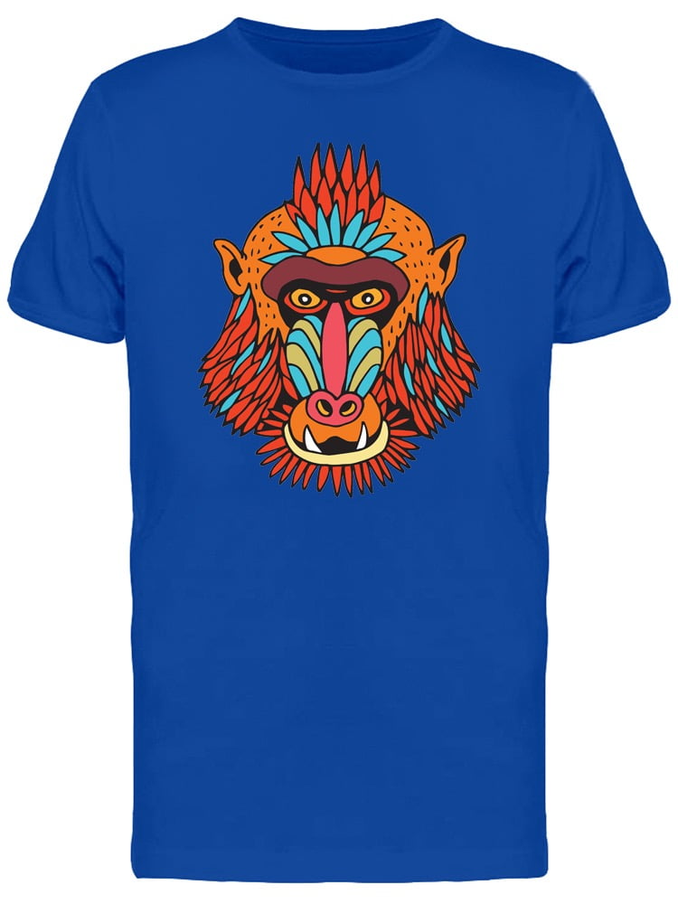 Monkey With Fangs Tribal Head T-Shirt Men -Image by Shutterstock, Male Medium - Walmart.com