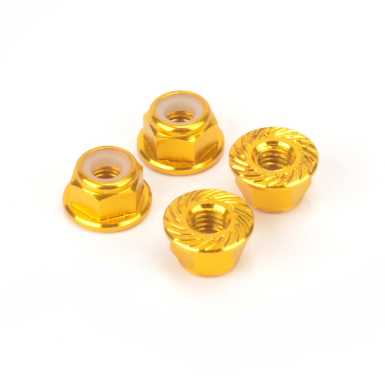 Monkey King RC 5485GD M4 Aluminum Serrated Nyloc Nuts - Gold - 4 Pieces ...
