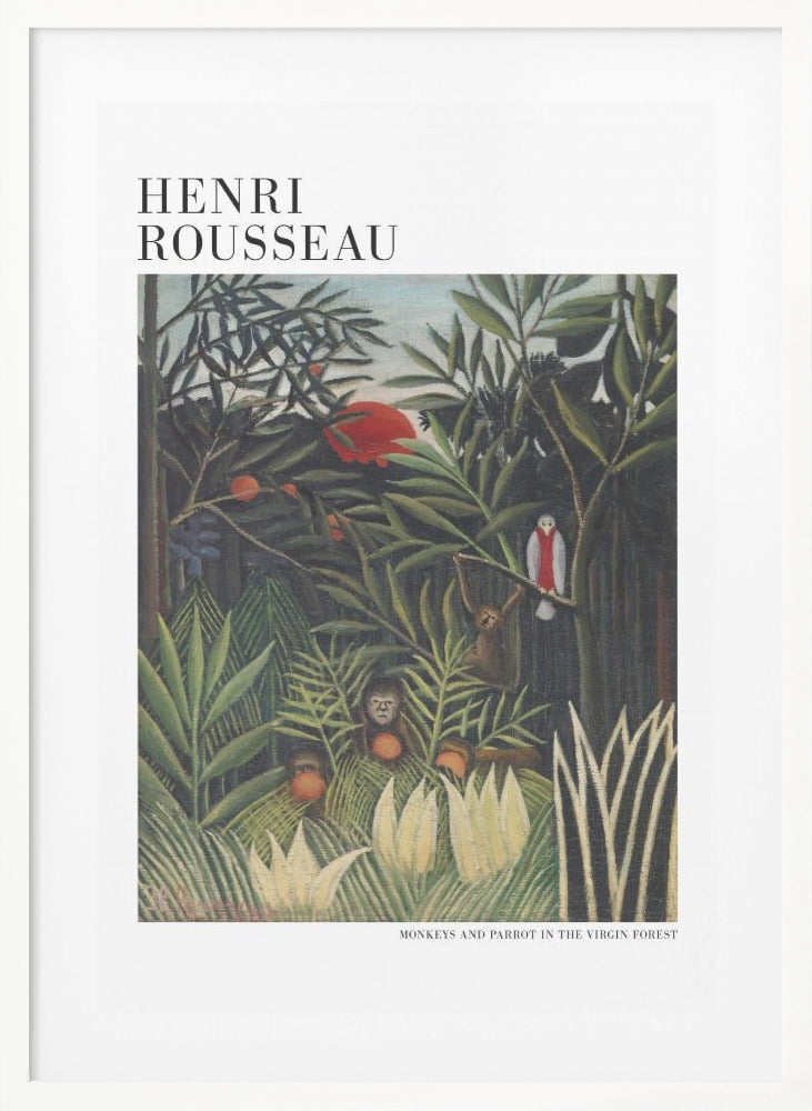 Monkeys And Parrot In The Virgin Forest Framed Art Modern Wall Decor ...