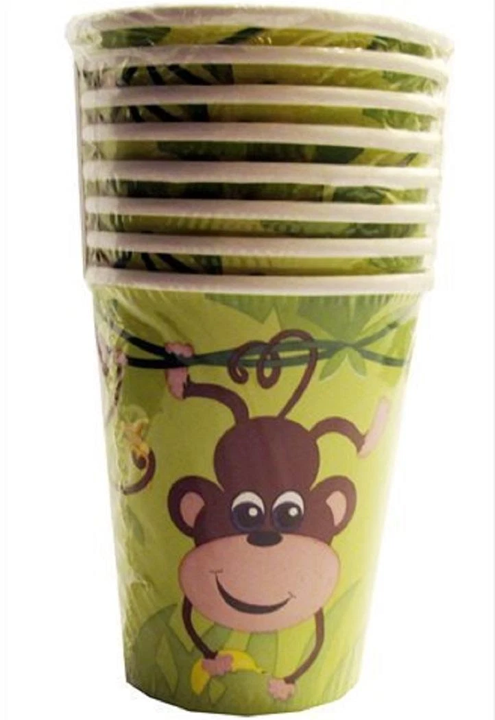 Monkeys Jungle Safari Animal Monkey Kids Birthday Party 9 Oz. Paper ...