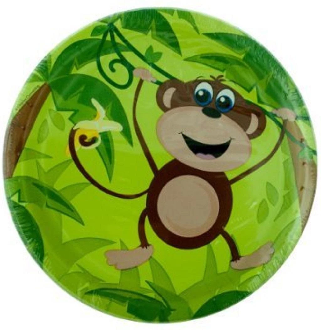 Monkeys Jungle Safari Animal Monkey Kids Birthday Party 9" Paper Dinner ...