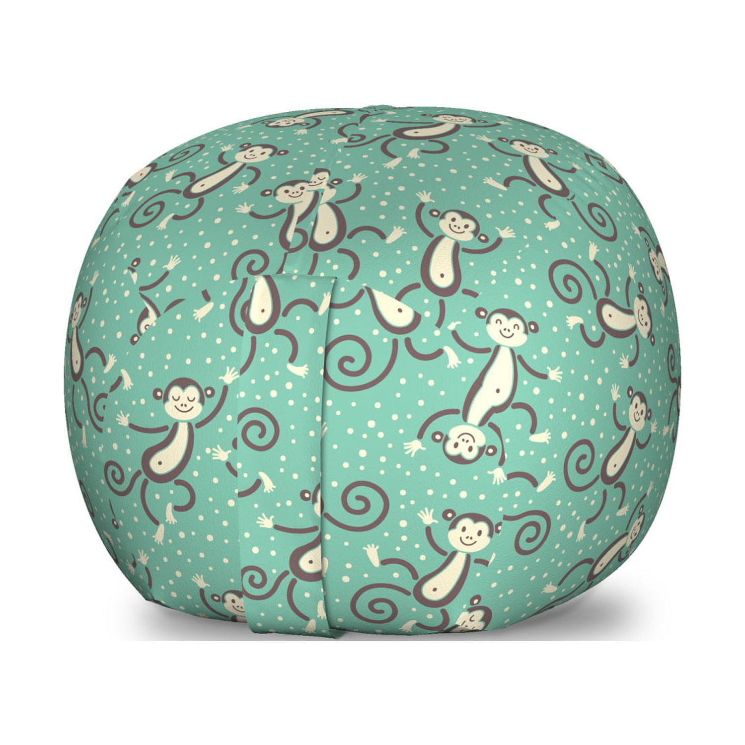 Monkeys Storage Toy Bag Chair, Funny Creatures with Curling Tails on a ...