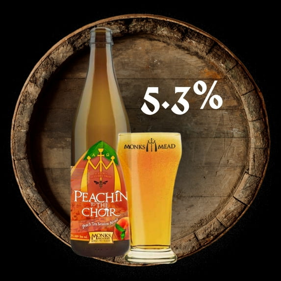 Monks Meadery Peachin to the Choir Dry Honey Wines Blanc, 500 ml Glass ...