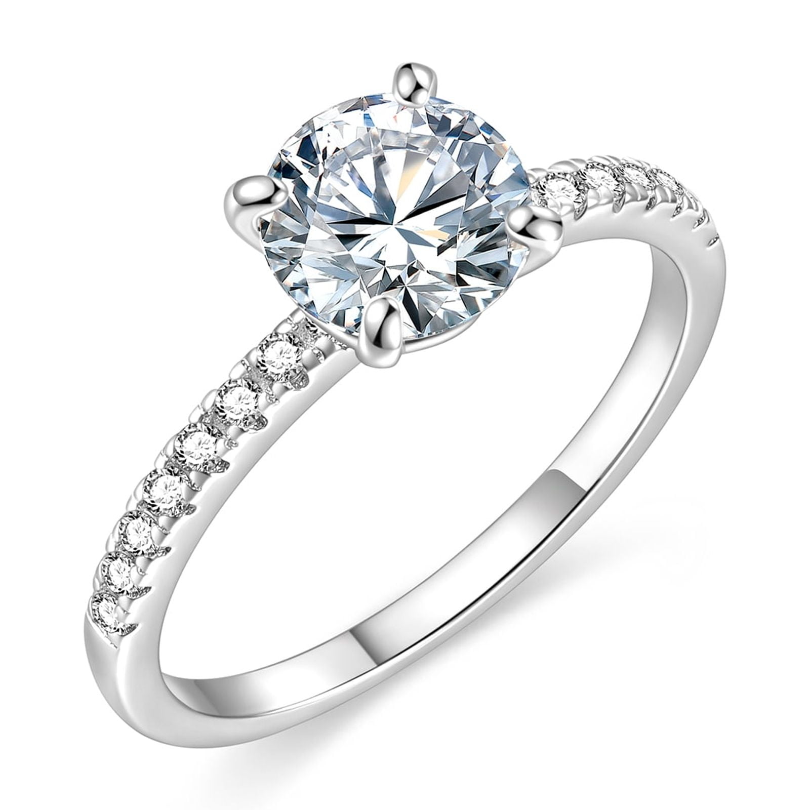 EAMTI Unique Bridal 1.25CT 925 Sterling Silver Engagement Ring with ...