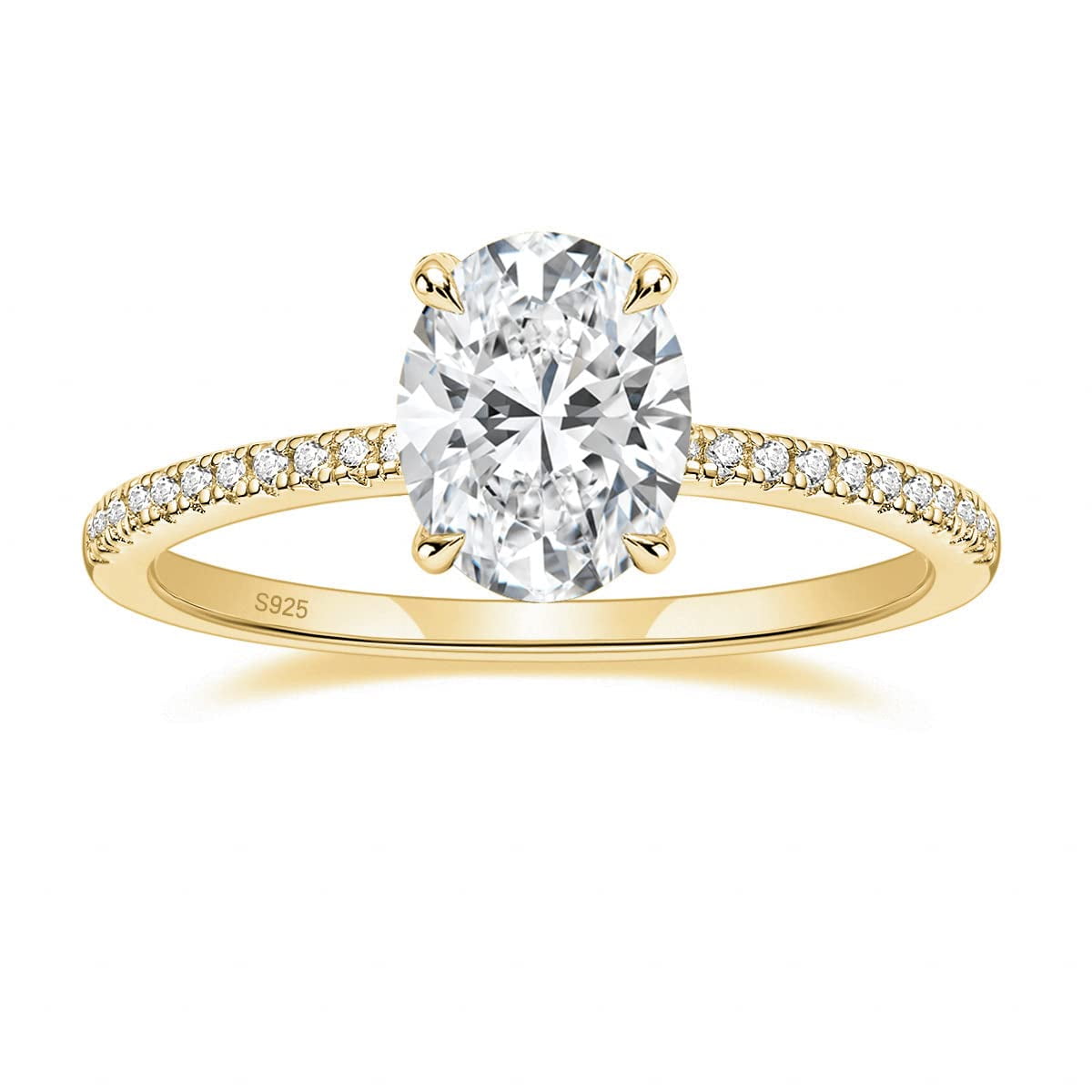 EAMTI 925 Sterling Silver Engagement Rings for Women 3CT Oval Cut ...