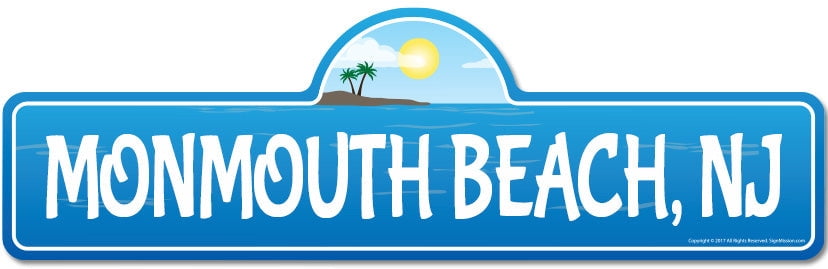 Monmouth NJ New Jersey Beach Street Sign | Indoor/Outdoor | Surfer ...