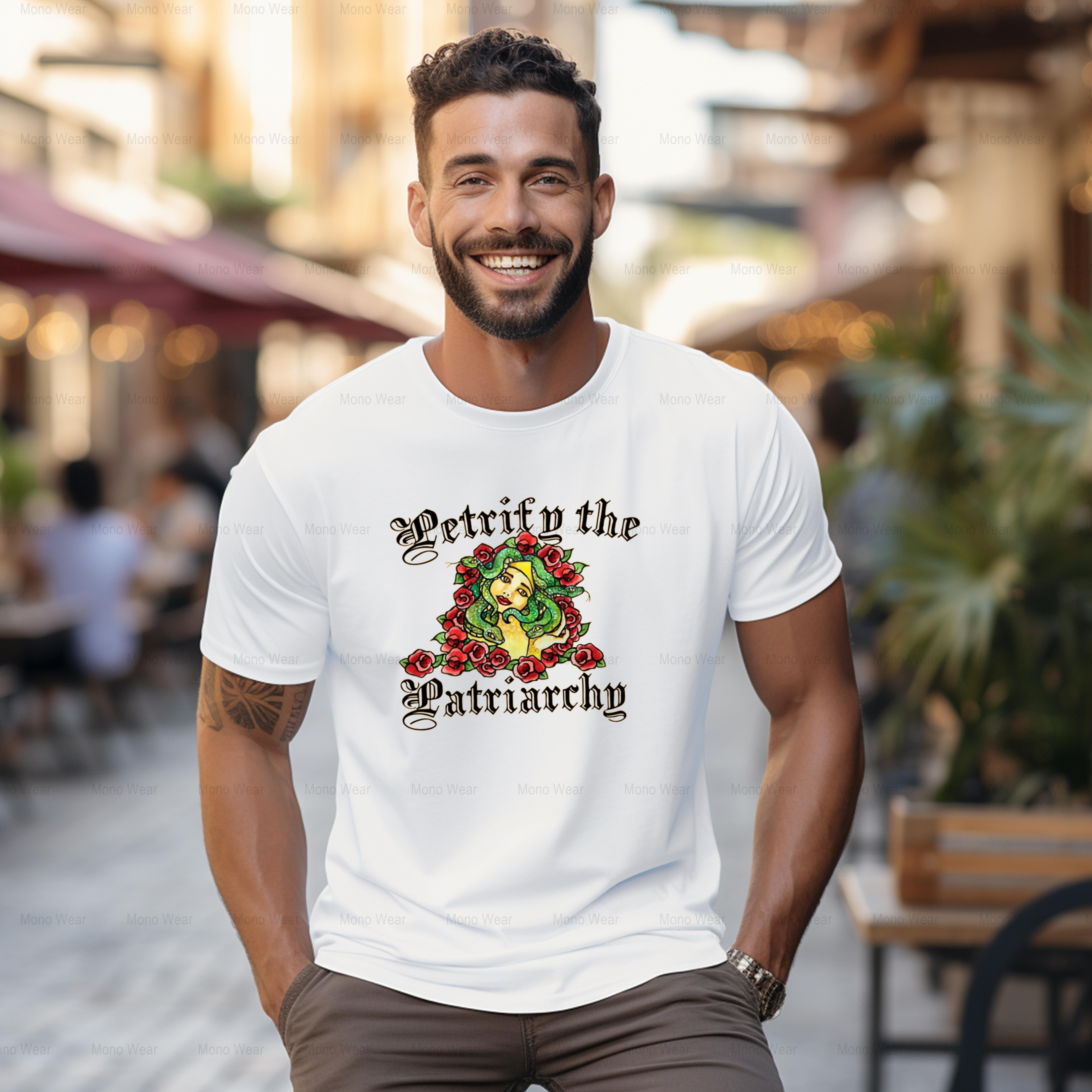 Mono Wear Medusa T-Shirt with a Powerful Petrify the Patriarchy Message, for unsex up to 5XL ...