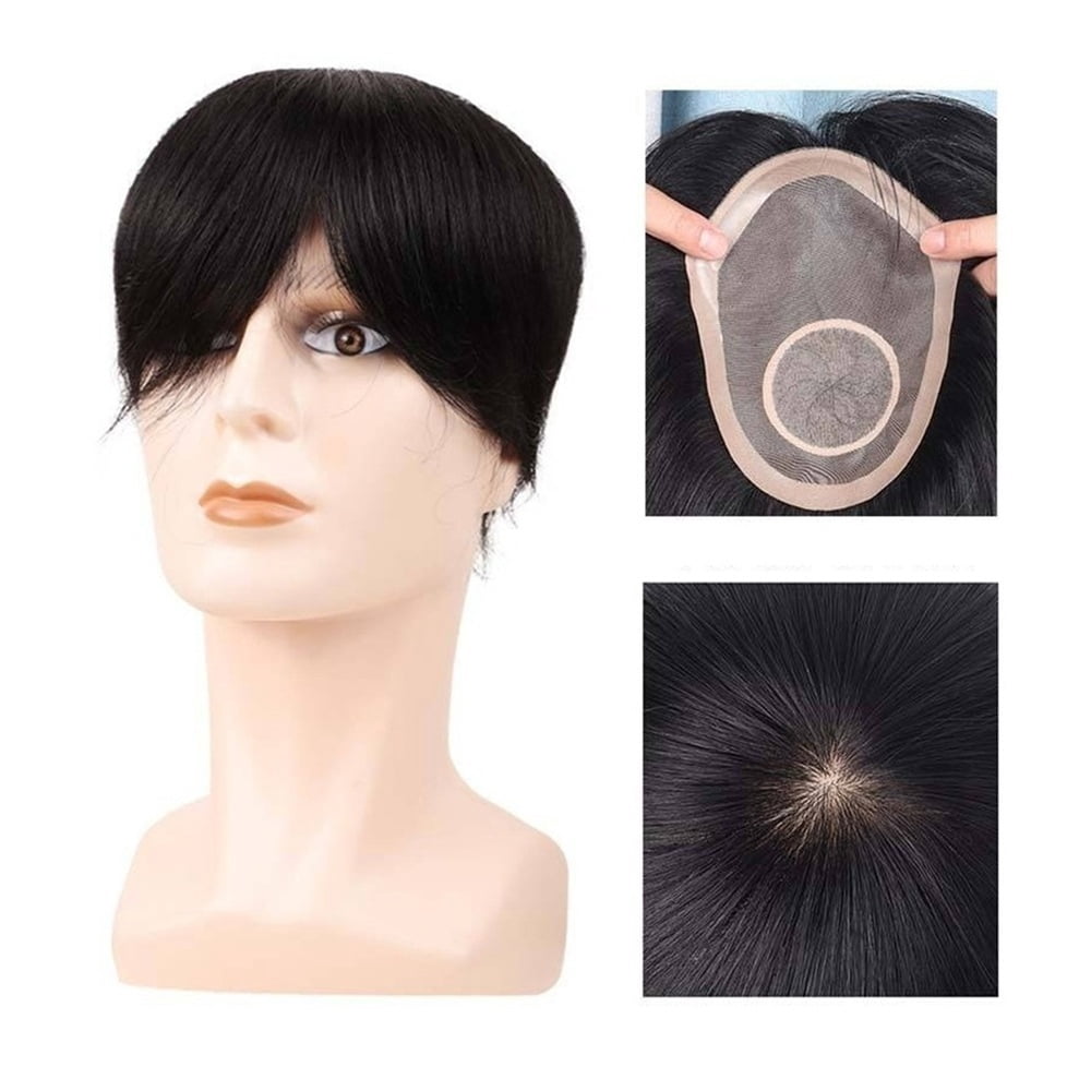 Mono and PU Skin Male Hair Prosthesis Silk Base Top Simulation Head ...