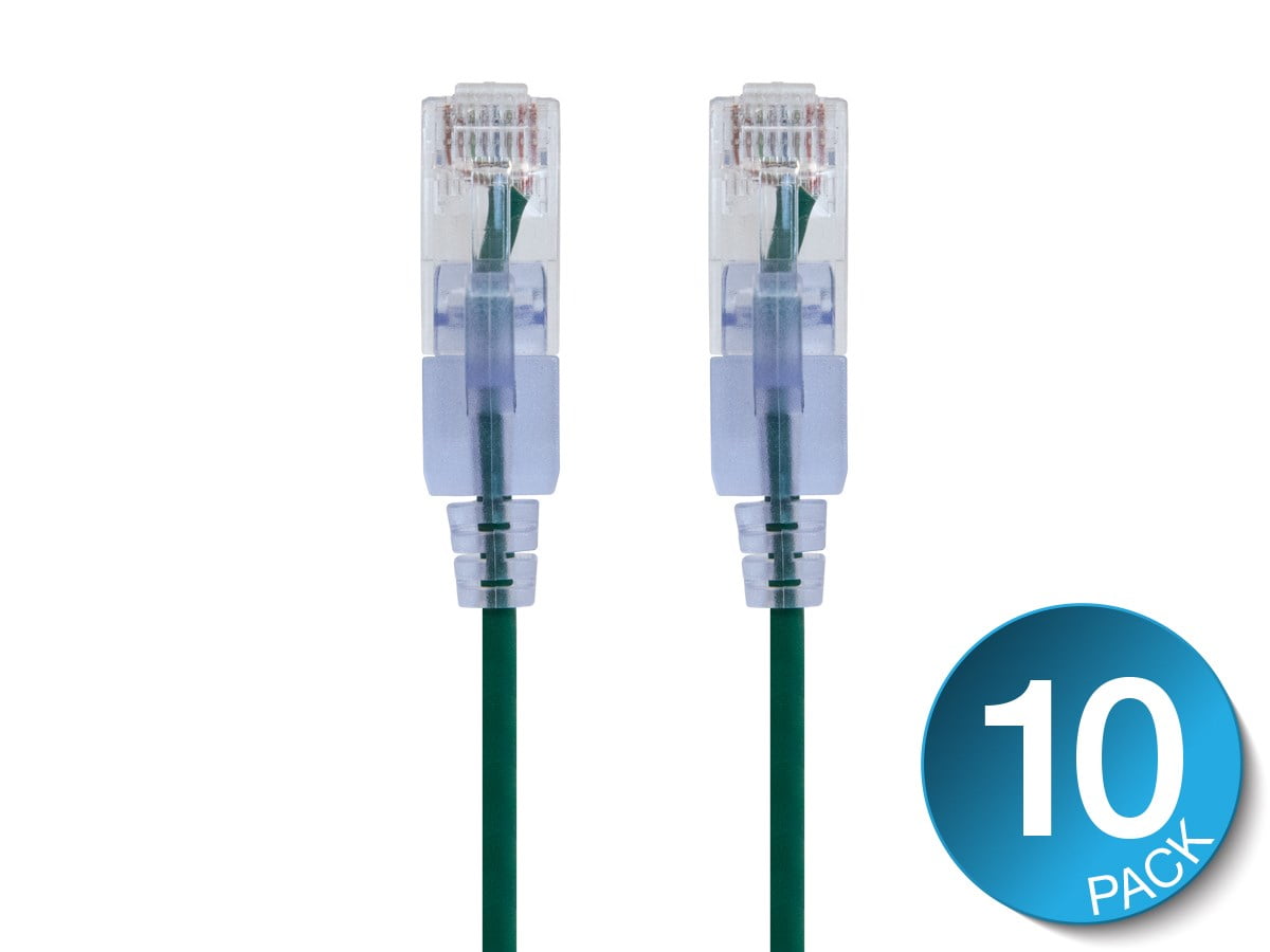 MonoPrice 5ft SlimRun Cat6a RJ-45 UTP Snagless Ethernet Patch Cable ...