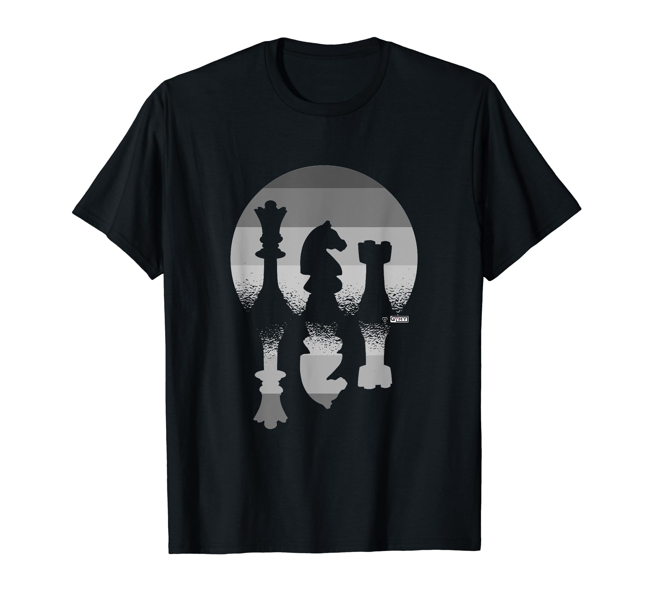Monochromatic Chess, Monochromatic Chess Pieces Vintage Men's T-Shirt ...