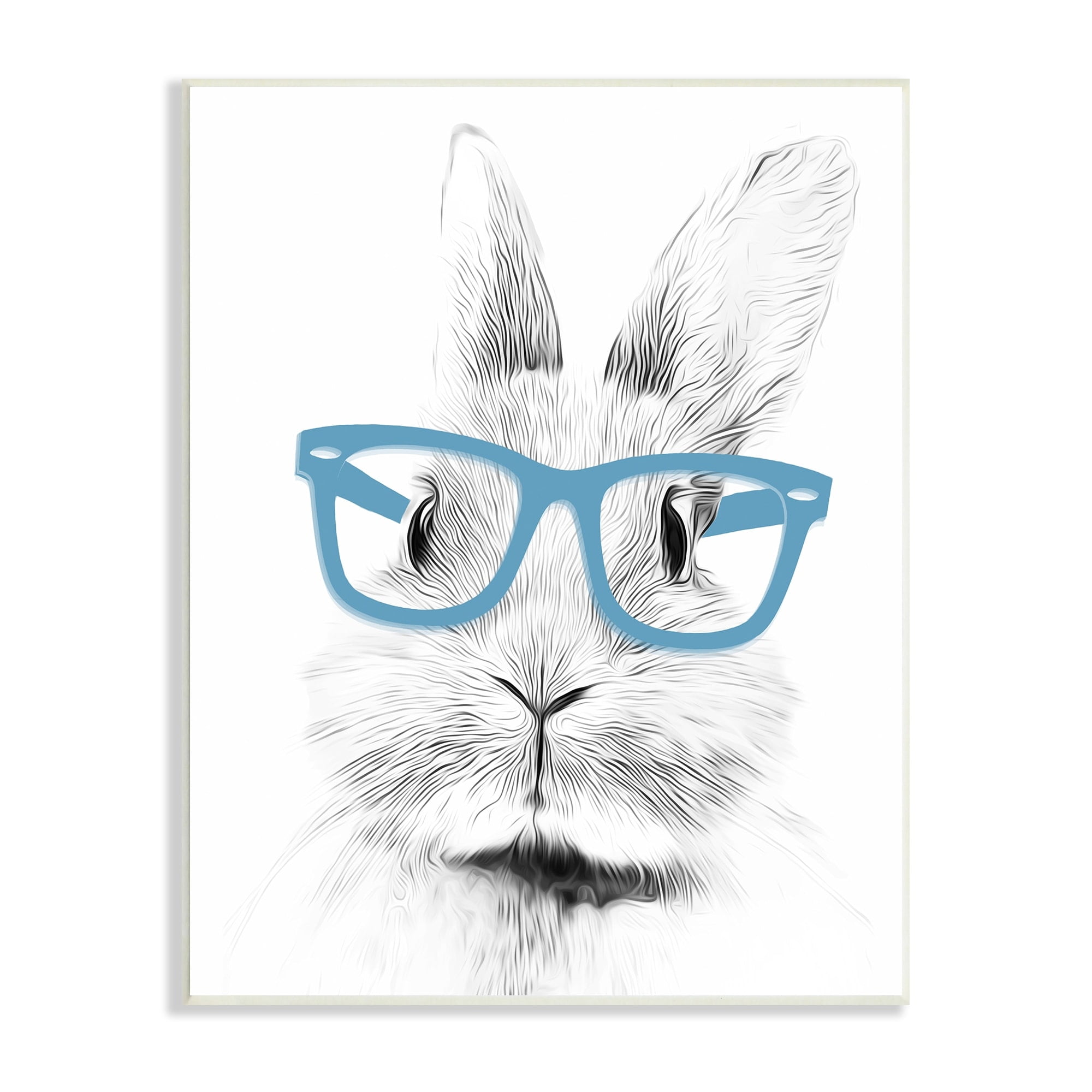 Monochrome Bunny Rabbit Blue Glasses Portrait Design Animals & Insects ...